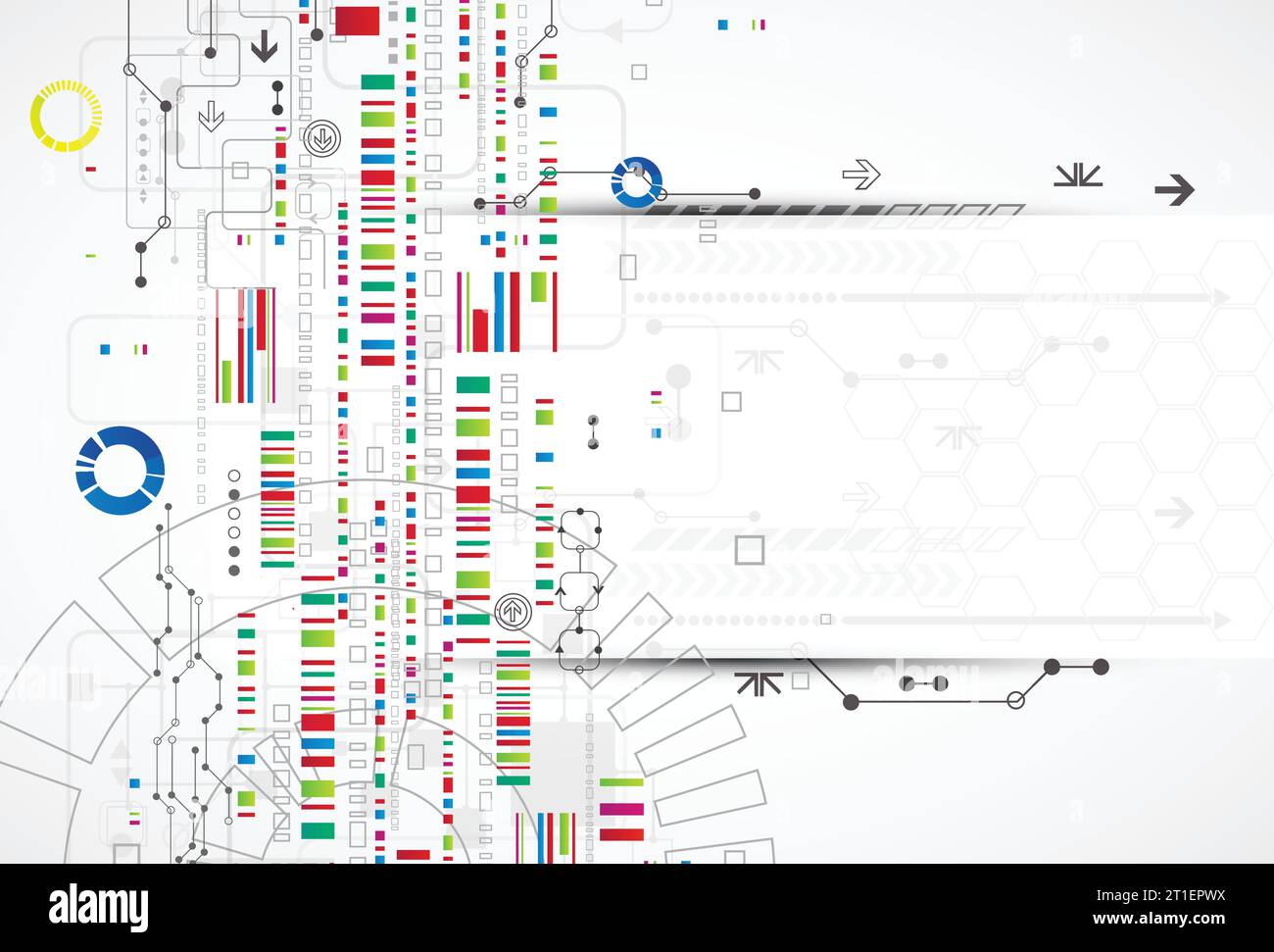 Abstract technology background with various technological elements ...