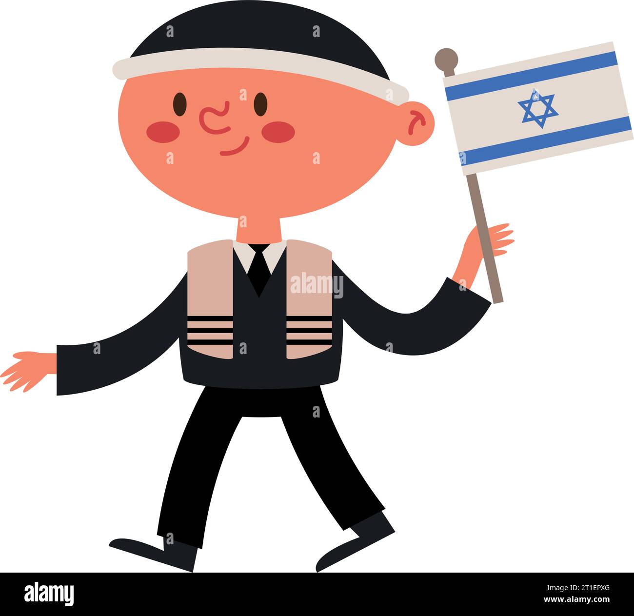 israel man walking with flag character Stock Vector Image & Art - Alamy
