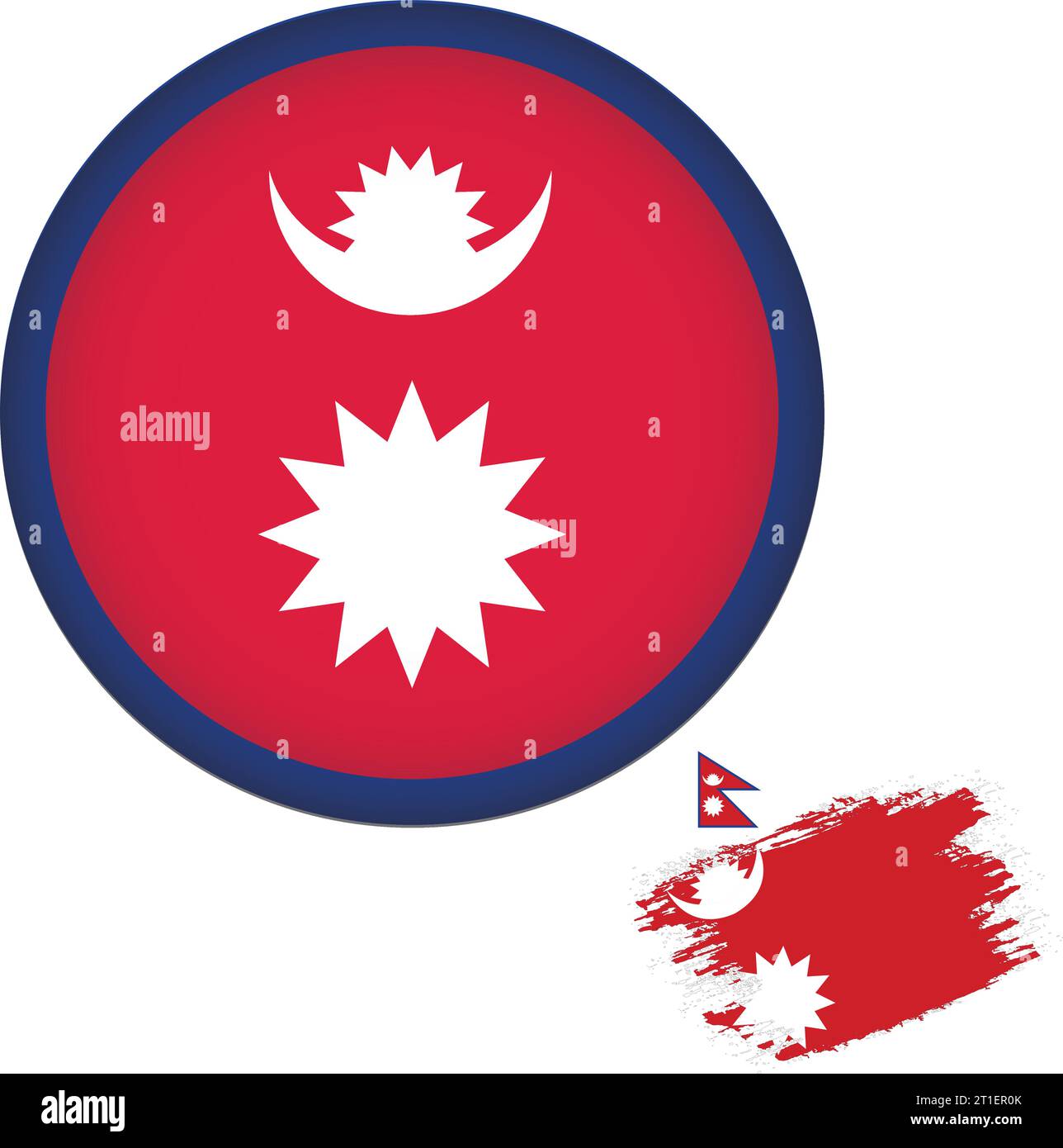 Nepal Flag Round Shape Stock Vector Image & Art - Alamy