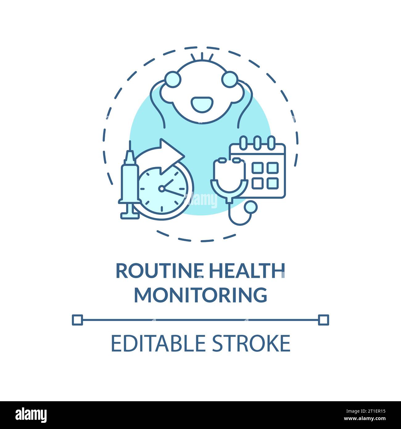 2D thin line icon routine health monitoring concept Stock Vector Image ...