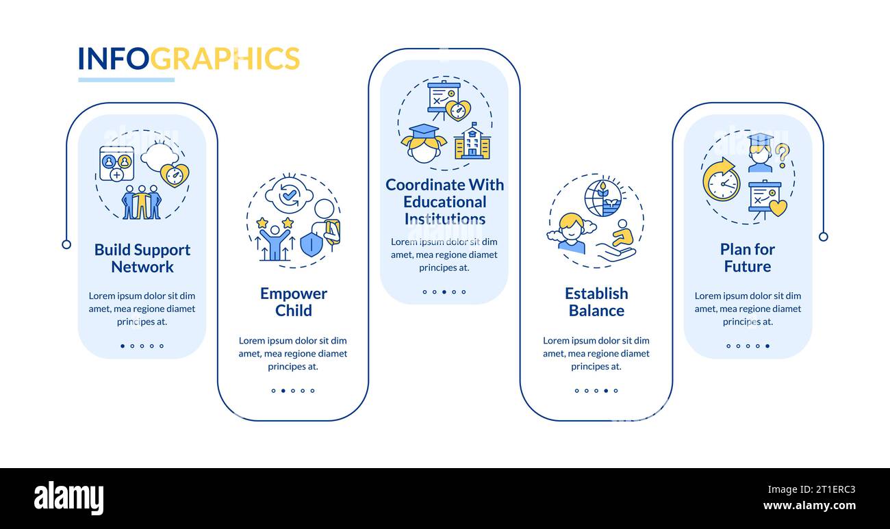 Colorful parenting children with health issues layout icons Stock ...