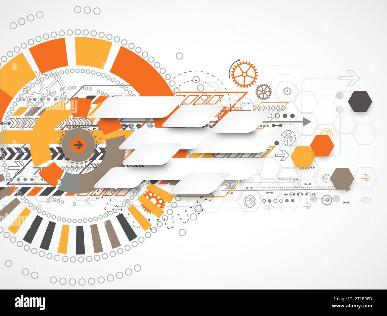 Abstract background with various technological elements. Vector ...