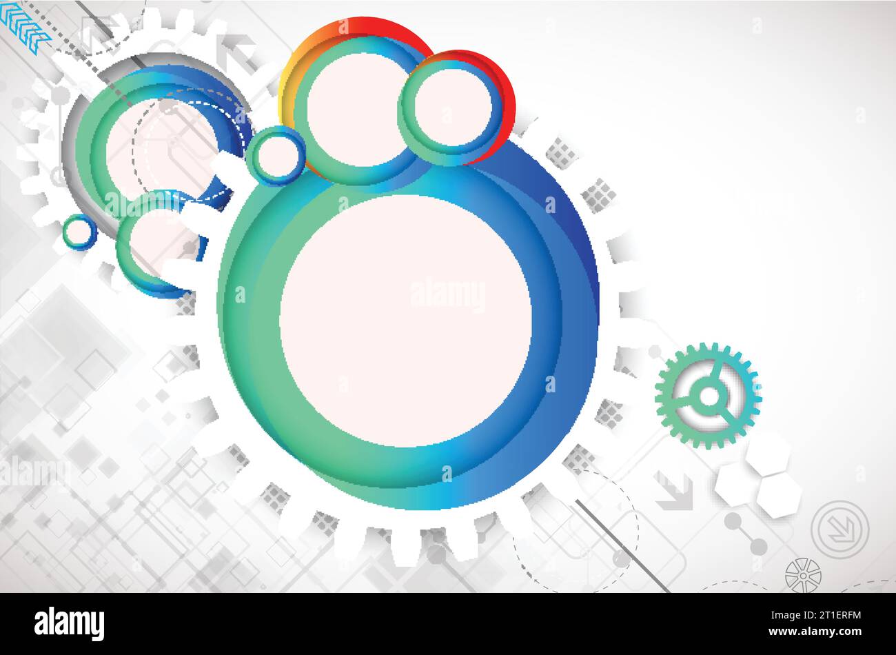 Abstract technological background with various technological elements ...