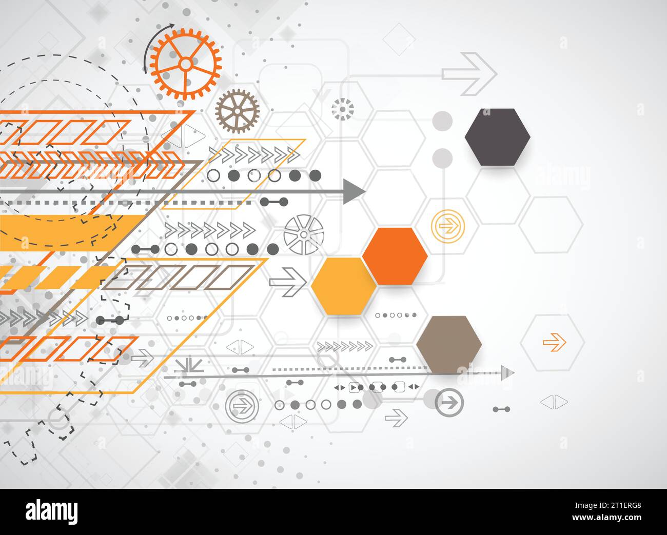 Abstract background with various technological elements. Vector ...