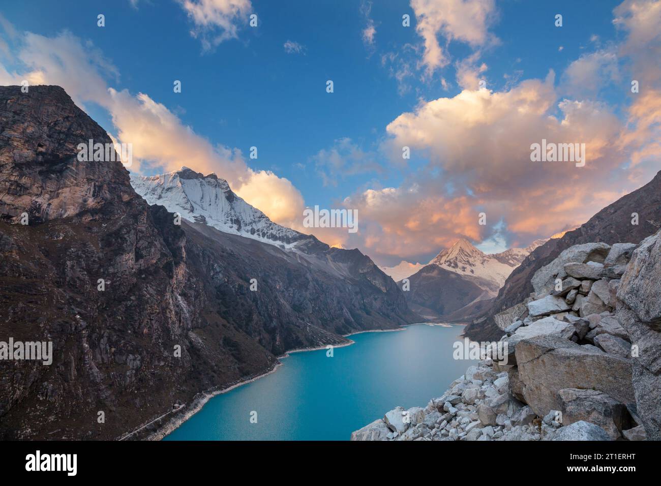 Beautiful lake Paron in Cordillera Blanca, Peru, South America Stock ...