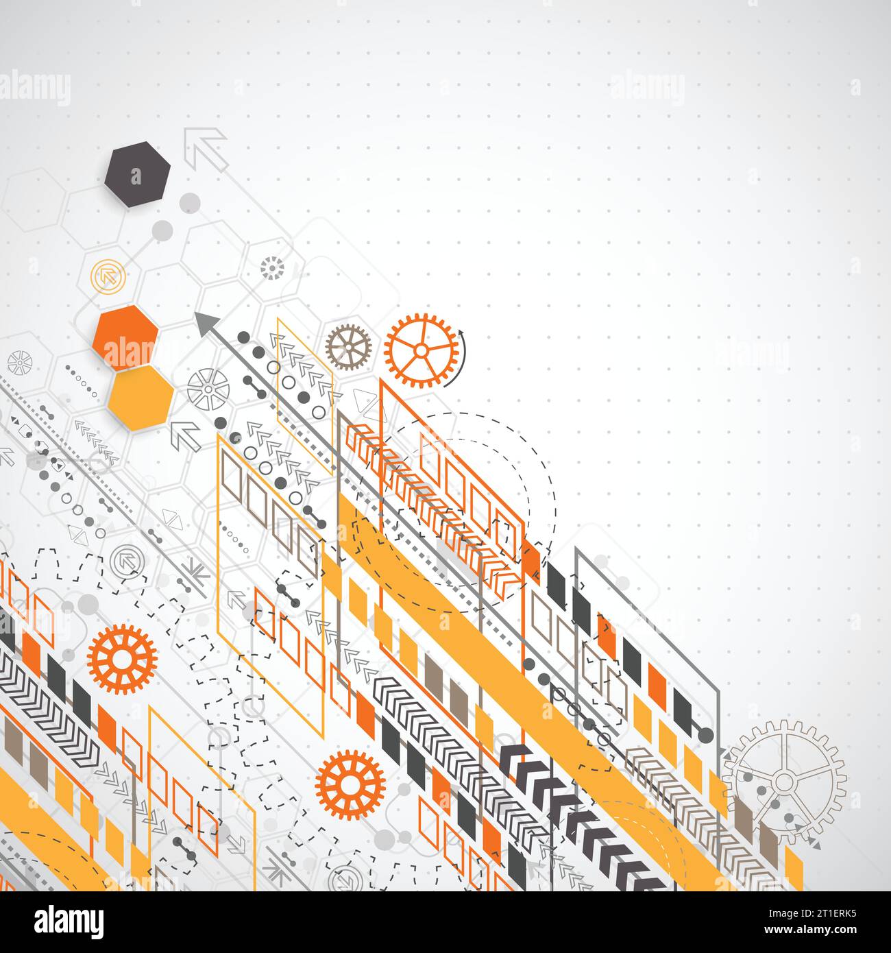 Abstract background with various technological elements. Vector ...