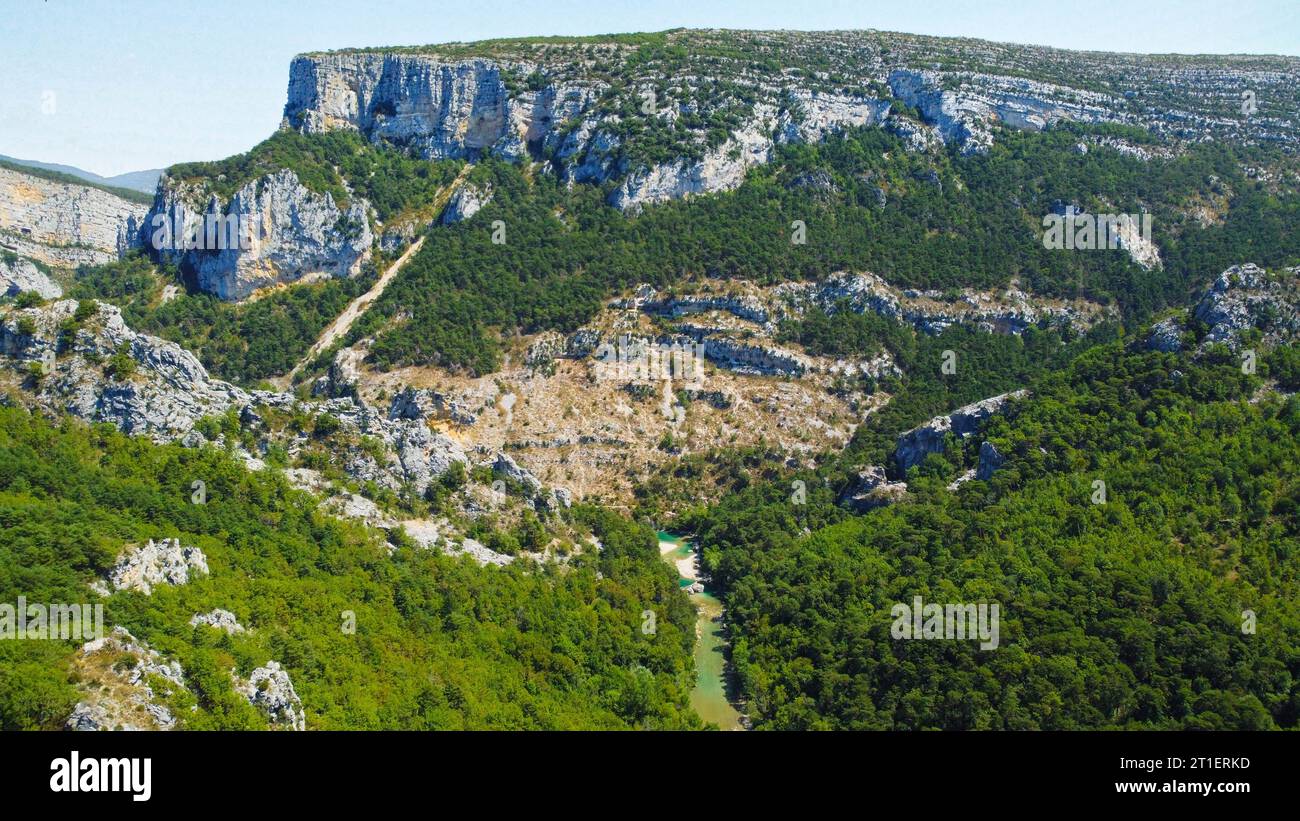 beautiful natural landscape of the Verdon Gorges in the French Alps ...