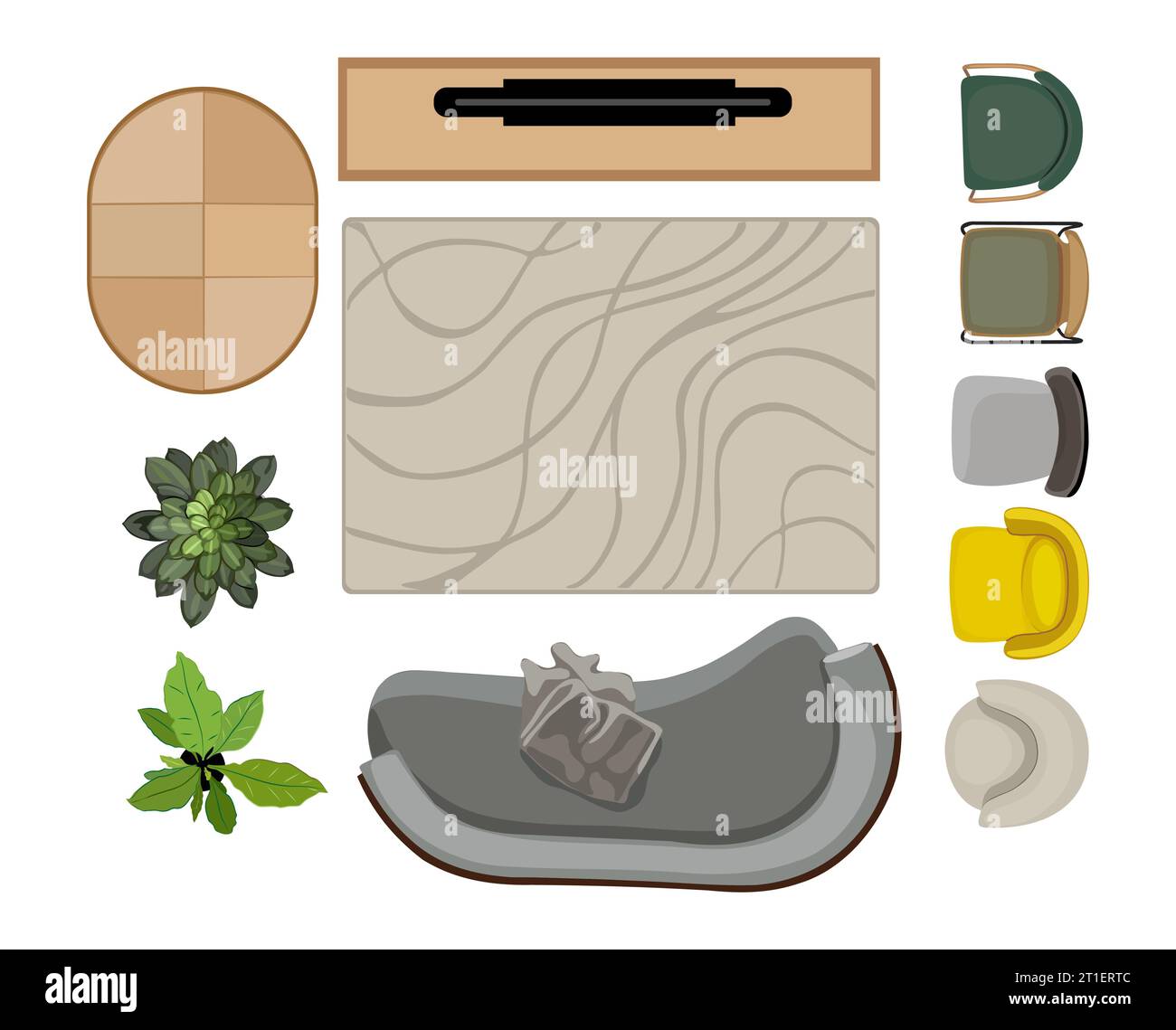 Interior icons top view hi-res stock photography and images - Alamy