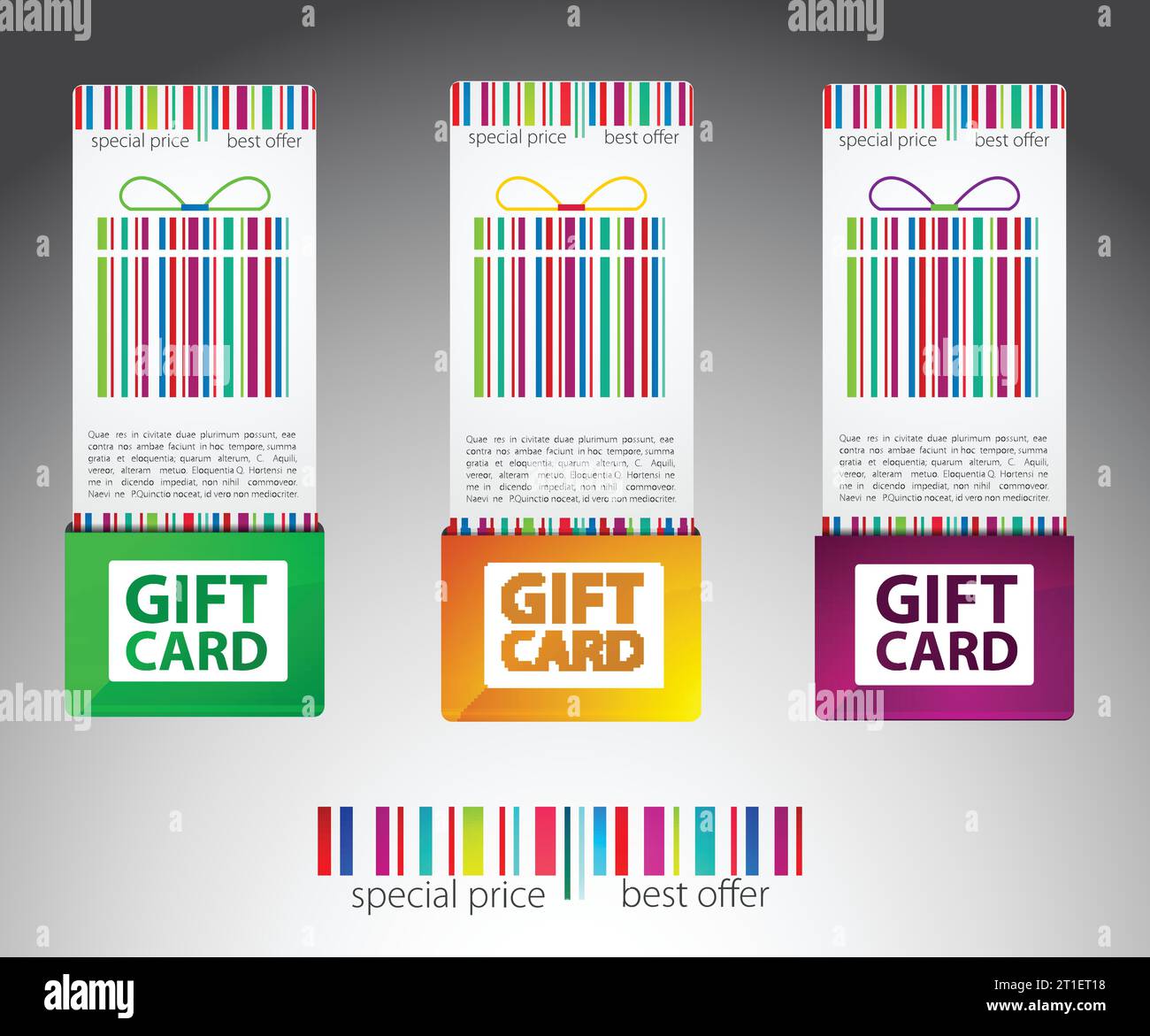 Set of color gift cards. Vector illustration Stock Vector Image & Art ...