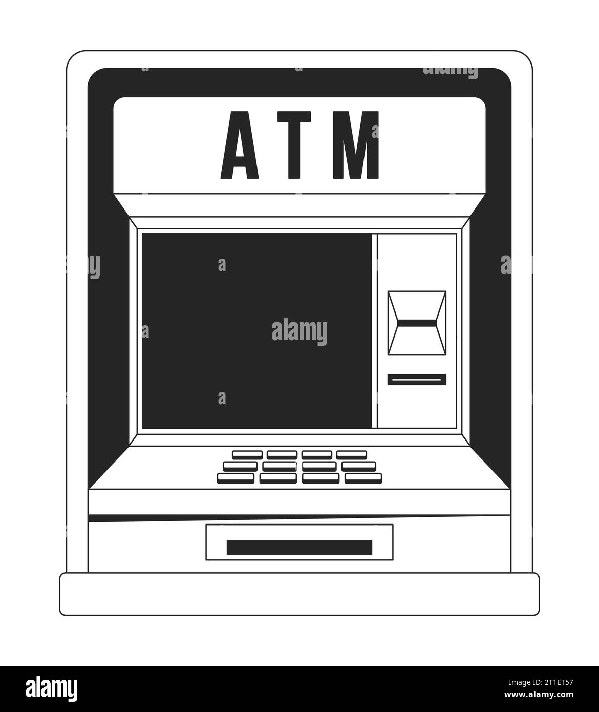 Automated banking machine flat monochrome isolated vector object Stock ... Automated banking machine flat monochrome isolated vector object Stock ...