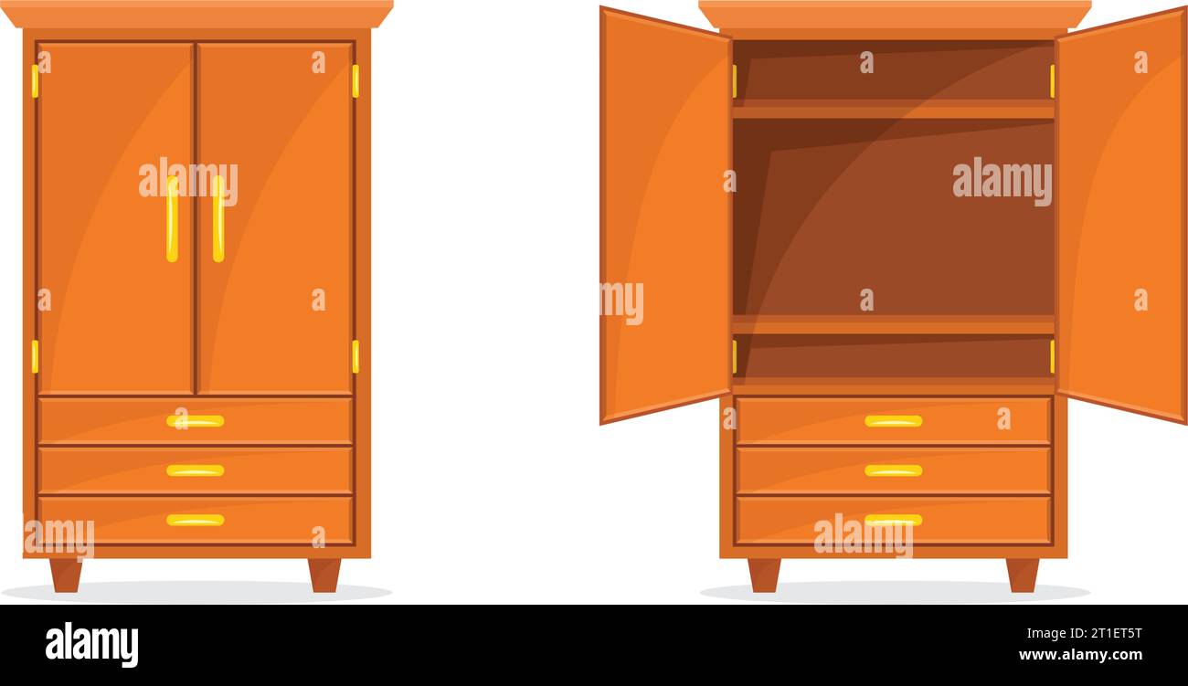 Cupboard icon in flat style. Wardrobe storage vector illustration on ...