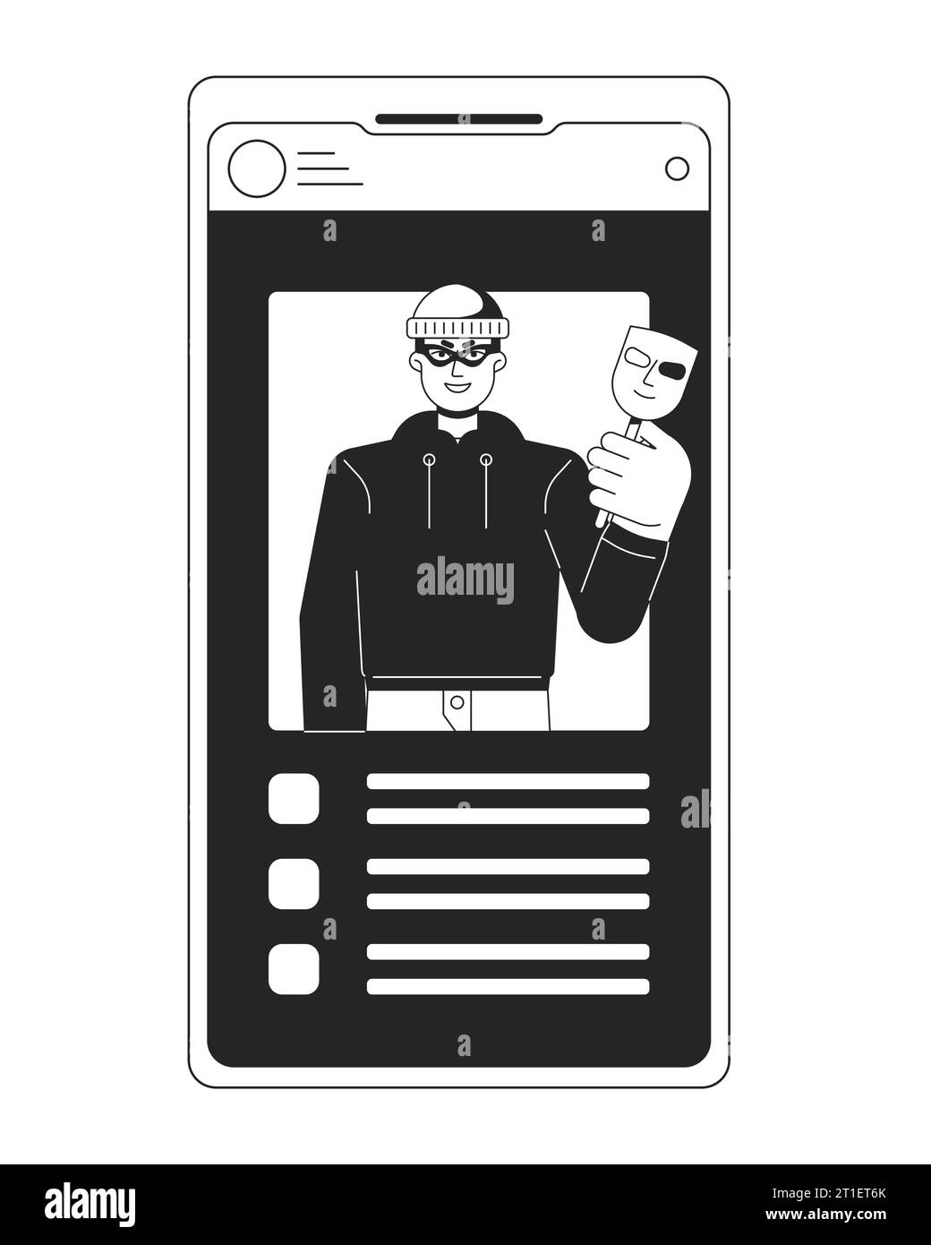 Theft identity bw concept vector spot illustration Stock Vector Image ...