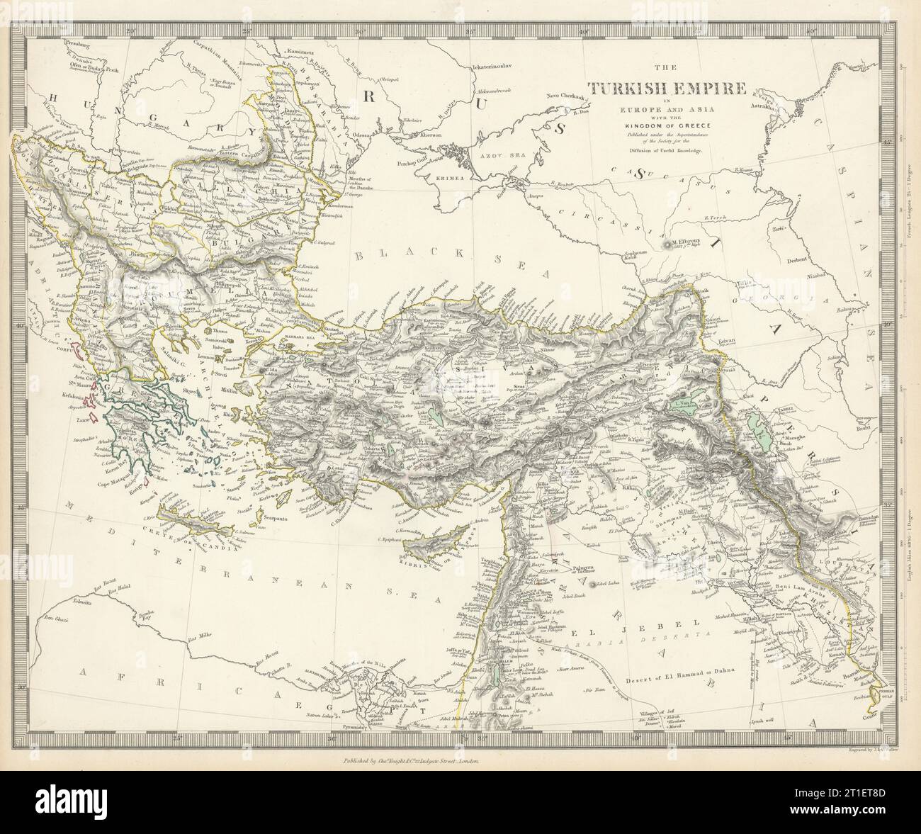 OTTOMAN EMPIRE in Europe & Asia. Greece. British Ionian Islands. SDUK ...