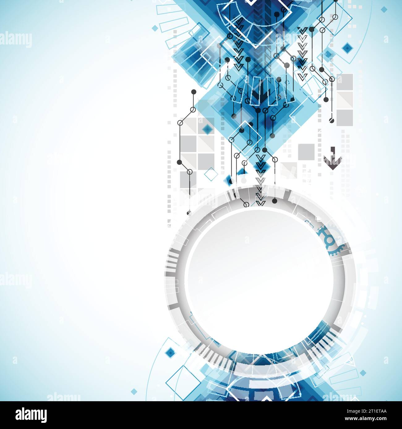 Abstract background with various technological elements. Vertical ...