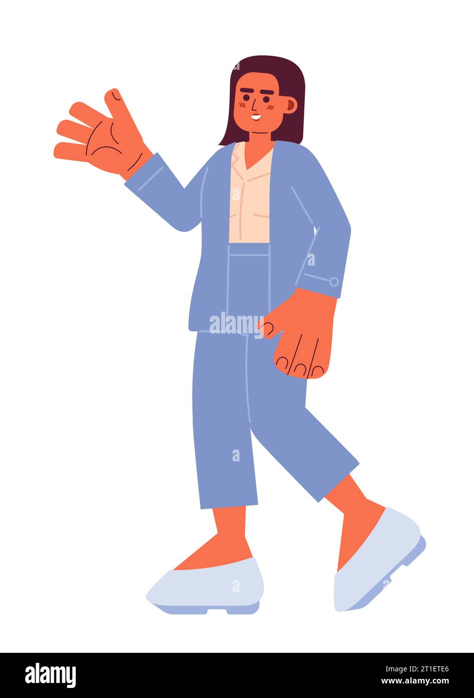 Friendly hispanic businesswoman greeting 2D cartoon character Stock ...