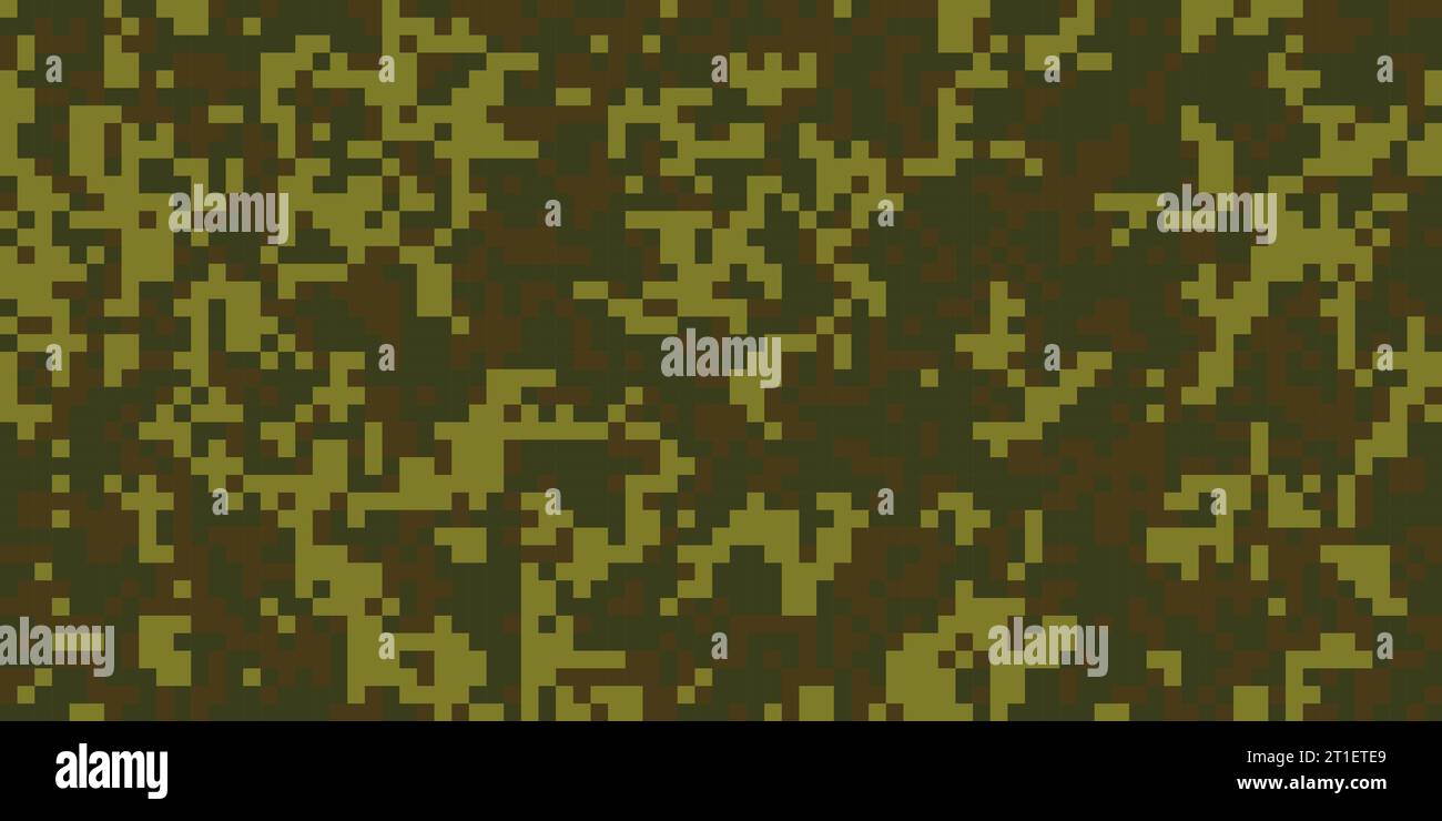 Seamless khaki pixel camouflage pattern for woodland. Digital camo with ...