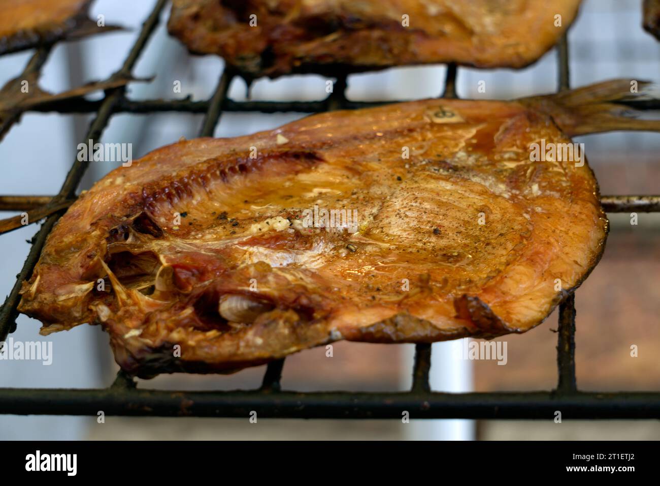 The process of smoking carp and bream Stock Photo - Alamy