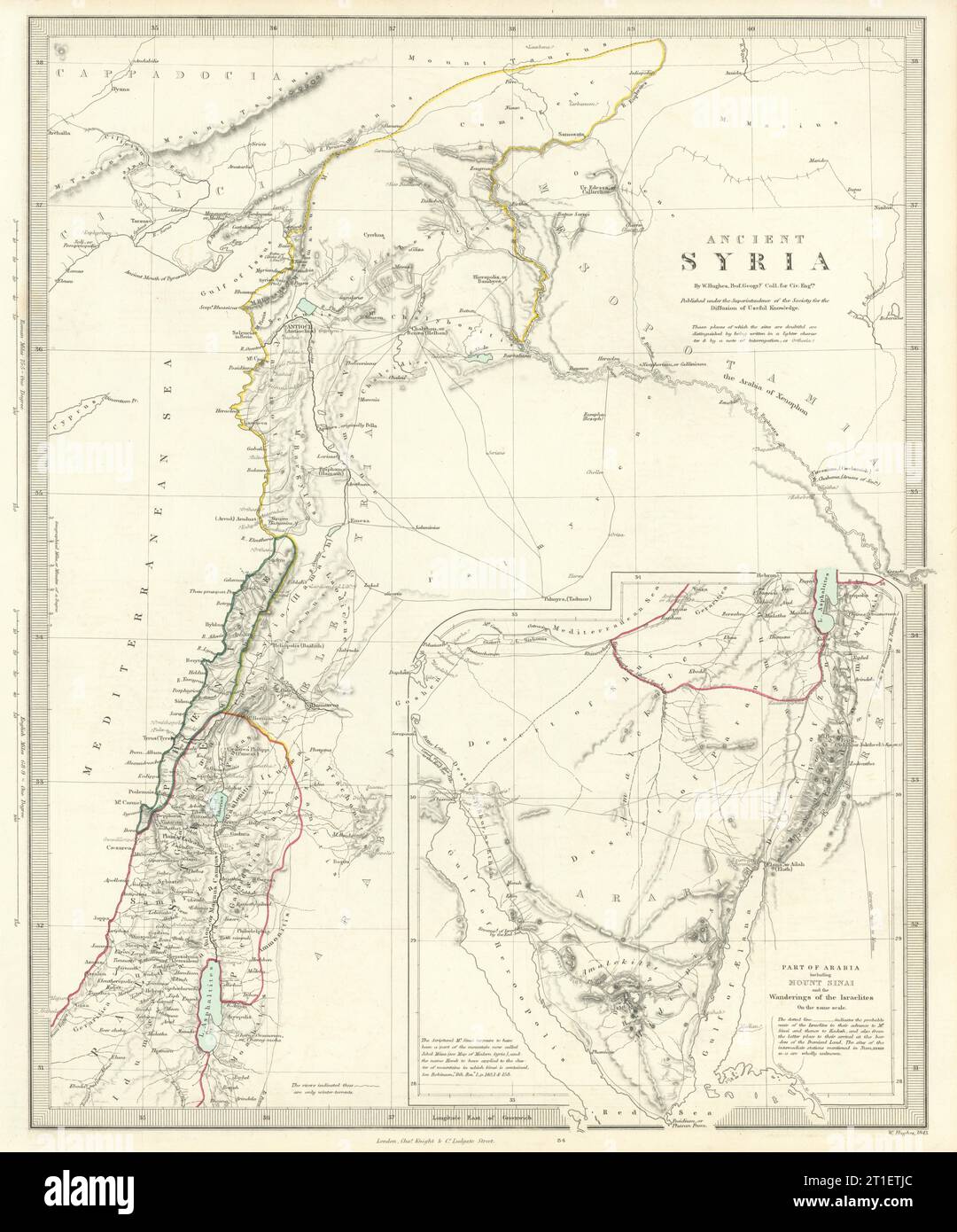 ANCIENT SYRIA. Levant; Sinai.wanderings of the Israelites. SDUK 1844 ...
