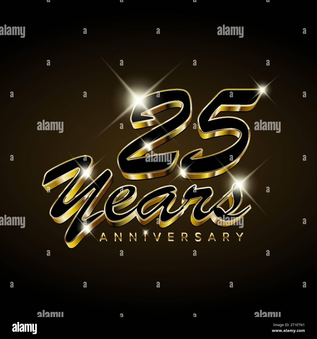 Twenty five years golden anniversary card template - poster template of ...