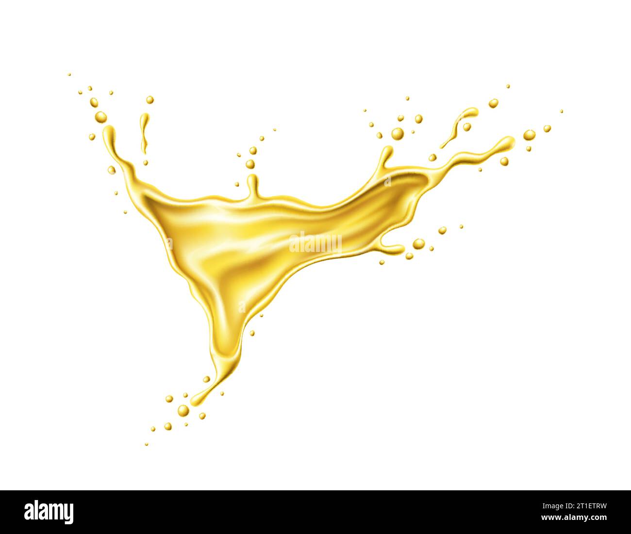 Oil flow splash with drops. Isolated realistic 3d vector liquid burst ...