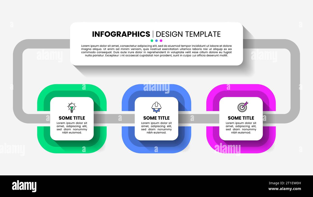 Infographic template with icons and 3 options or steps. Connected ...