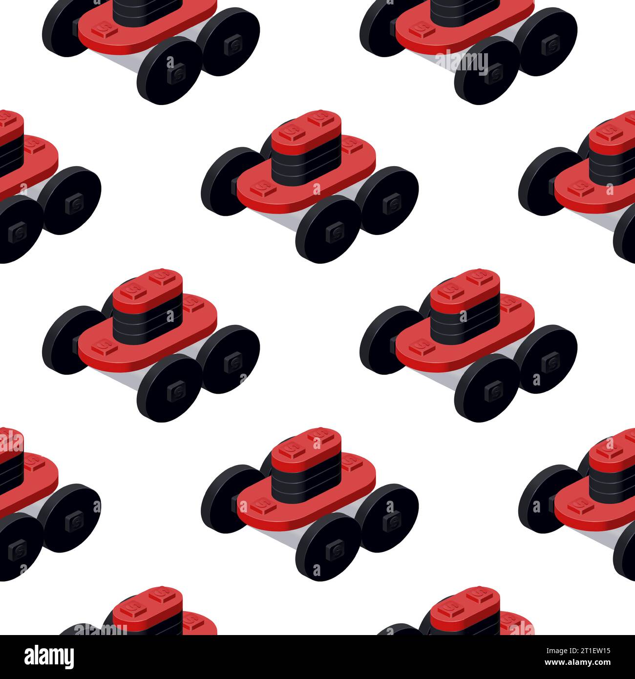 Pattern of robotic lawnmowers in isometry on a white background. Vector Stock Vector Image & Art ...