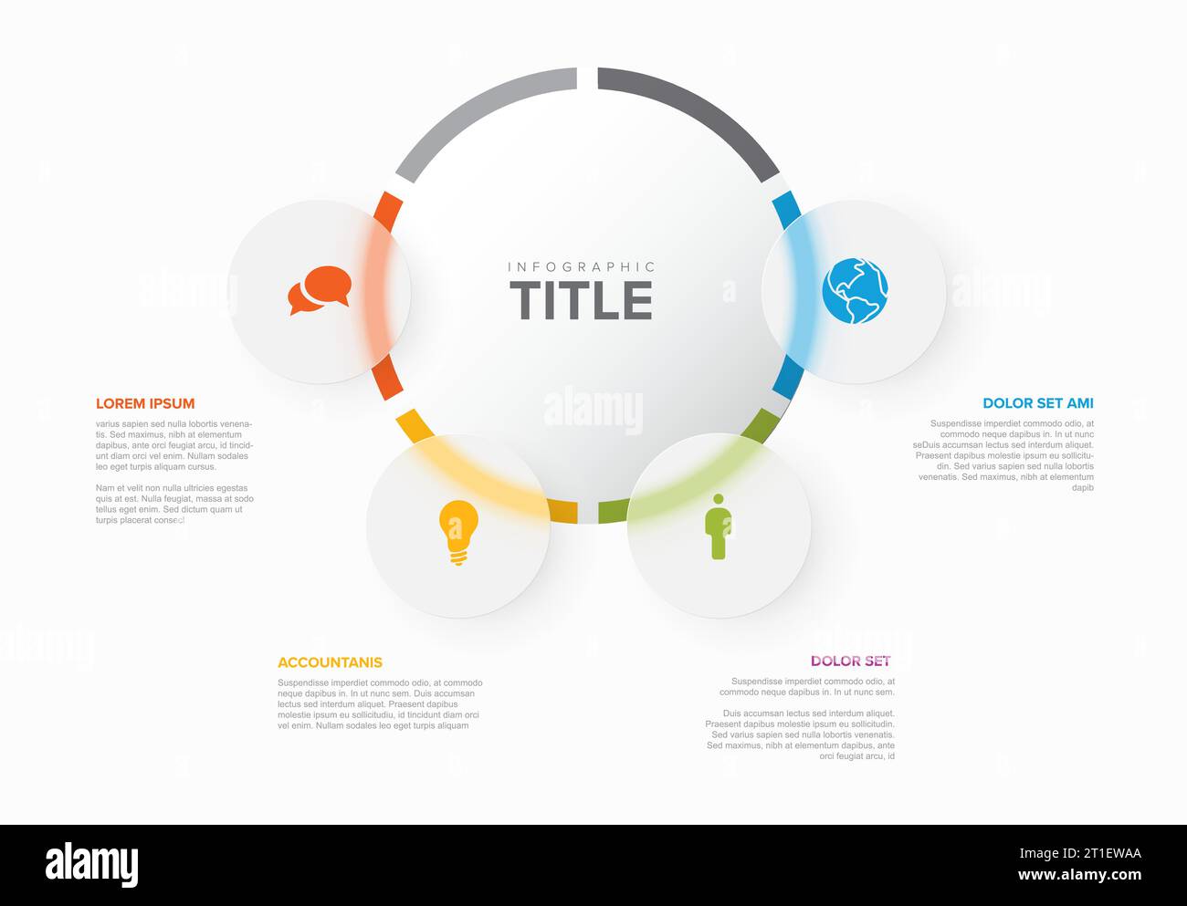 Vector multipurpose Infographic template with title and four ...