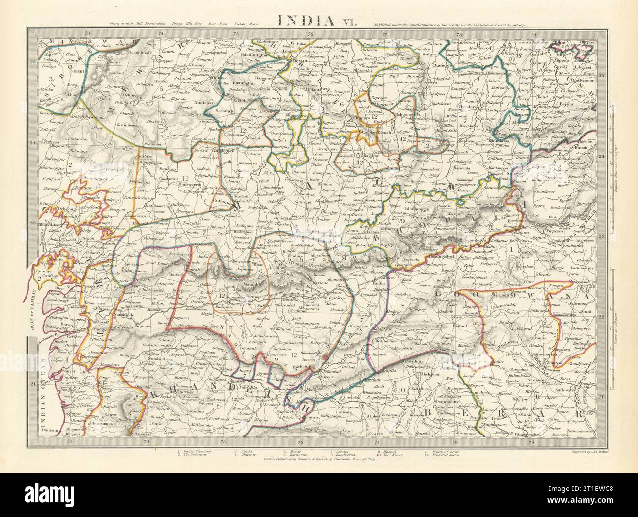 INDIA.Bundelkhand to Khandeish Berar.Gujerat. Goondwana Bhopal.SDUK ...