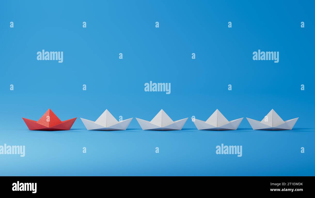 Different business concept.new ideas. paper art style. Leadership ...