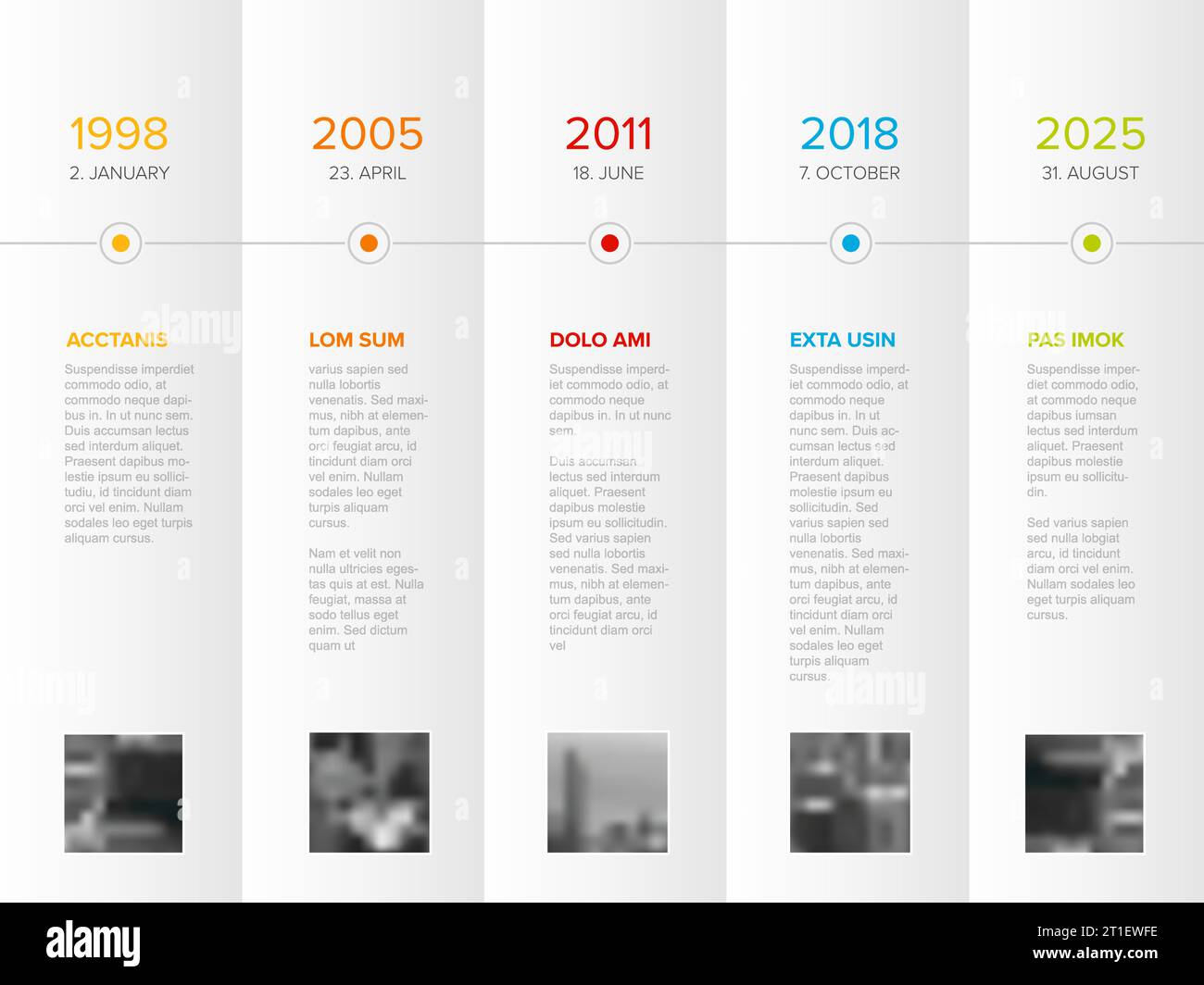 Vector Infographic Company Milestones Timeline Template on white folded ...