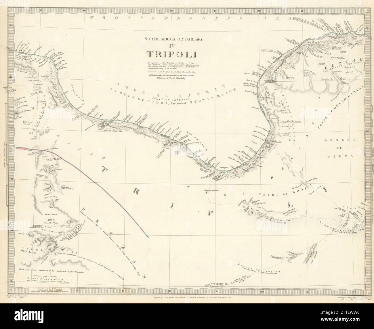 LIBYA.GULF OF SIDRA SIRTE. North Africa or Barbary.Tripoli Fezzan.SDUK ...