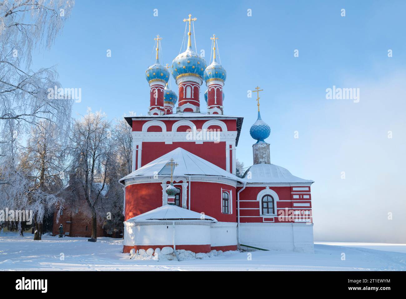 Church of Tsarevich Dimitri on the Blood (1692) close-up on a frosty ...