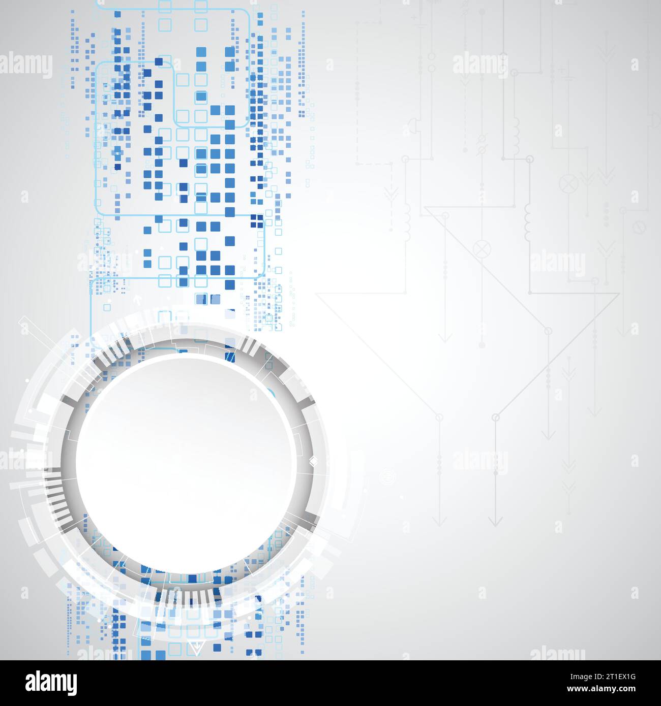 Abstract background with various technological elements. Vertical ...