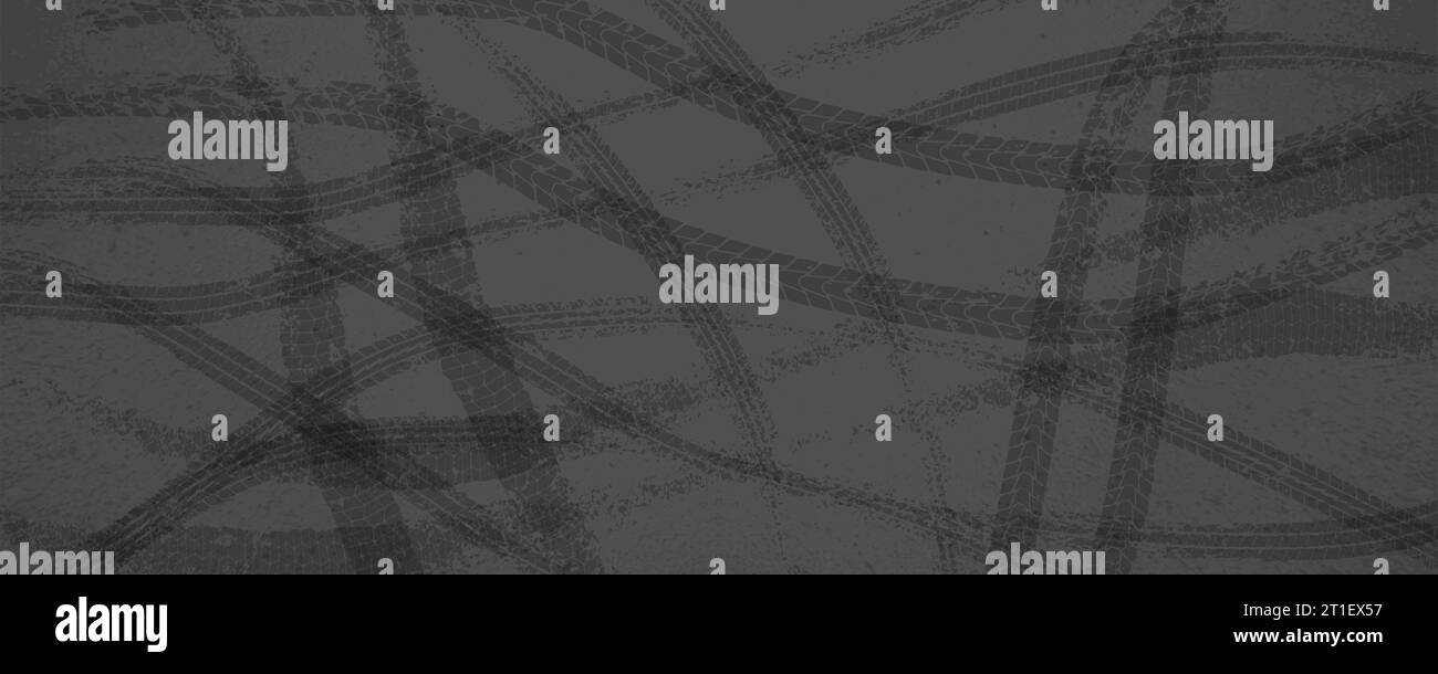 Parallel tire skid marks on a dark gray asphalt road. Abstract vector ...