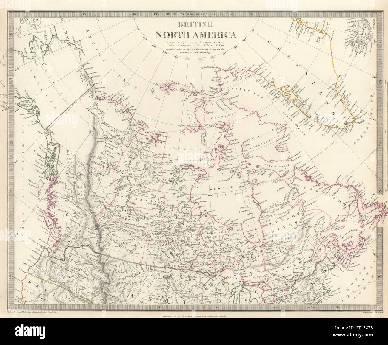 BRITISH NORTH AMERICA. Canada pre Oregon Treaty. Russian America.SDUK ...