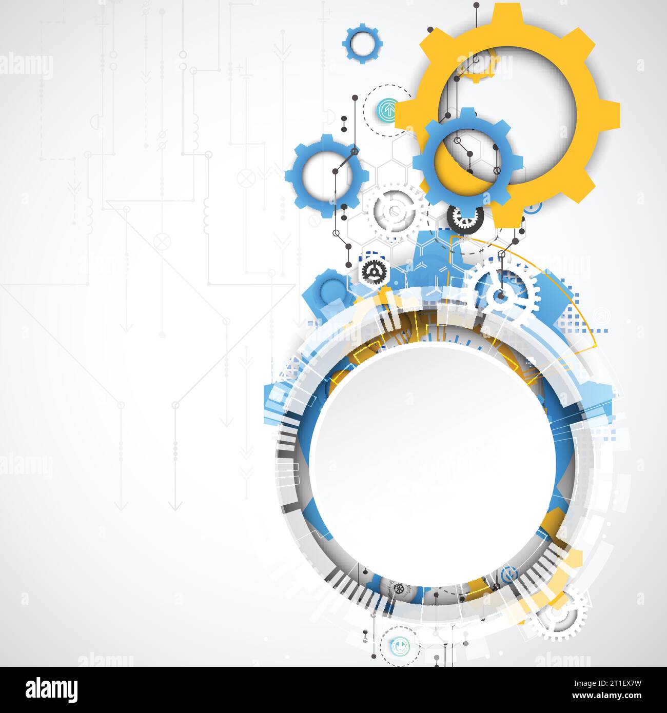 Abstract background with various technological elements. Vertical ...