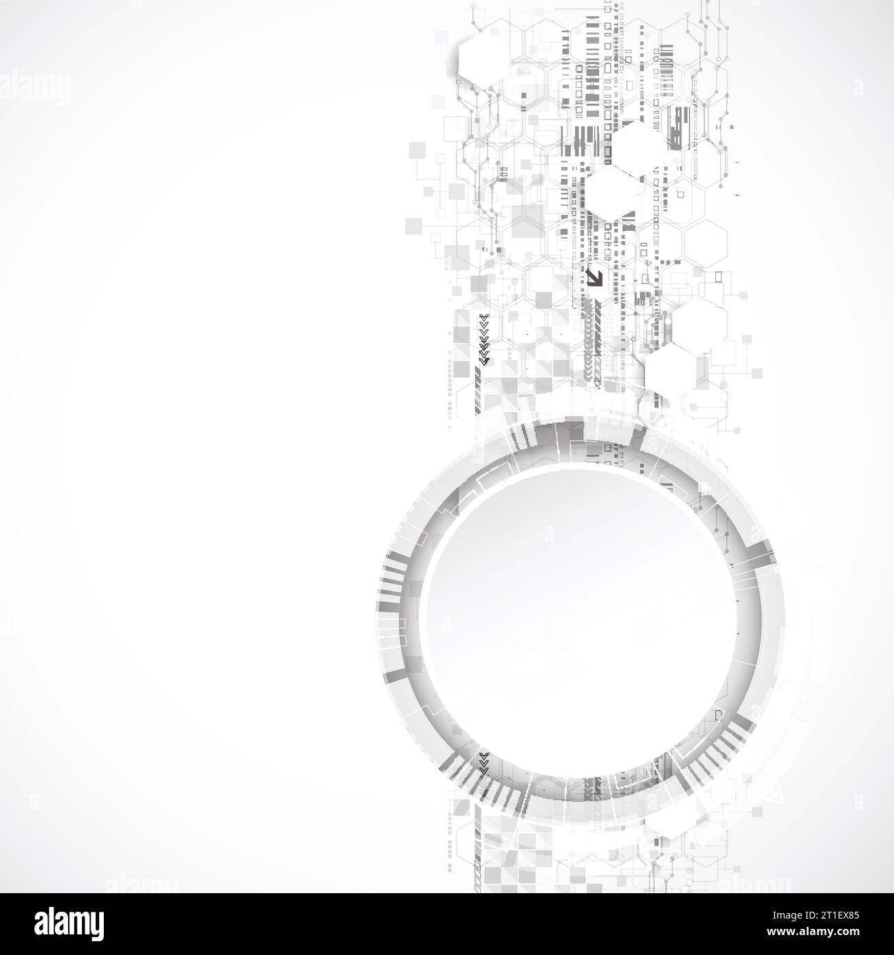 Abstract background with various technological elements. Vertical ...