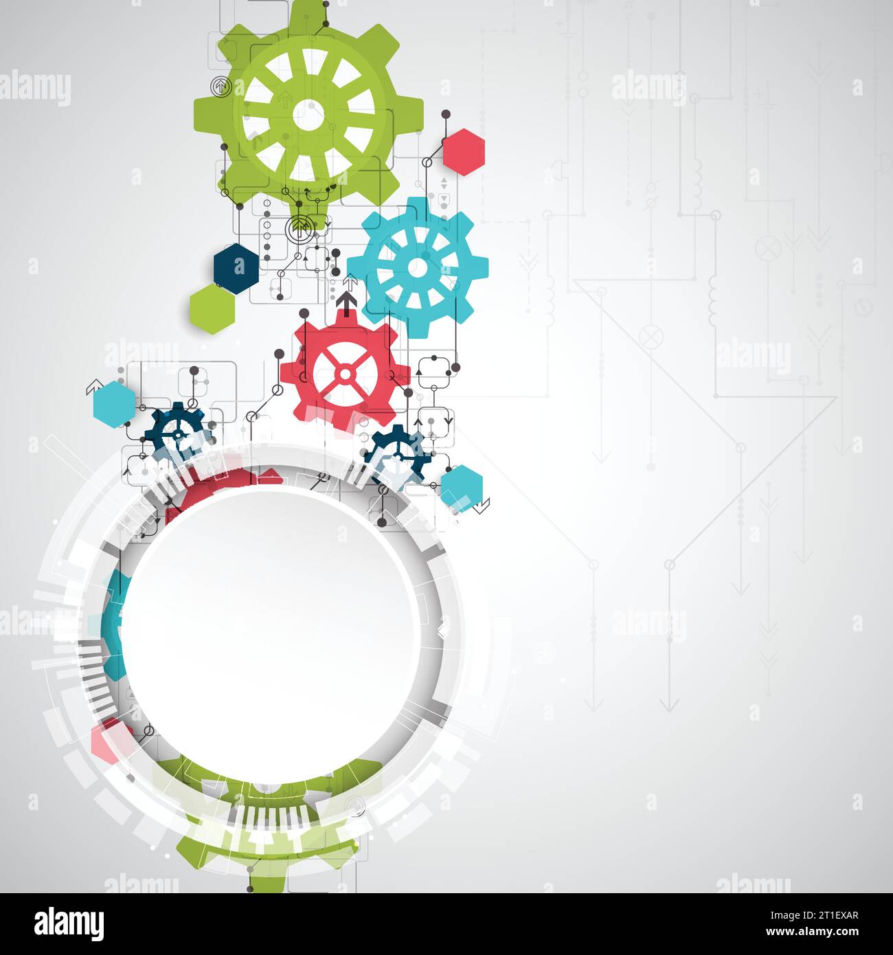 Abstract background with various technological elements. Vertical ...