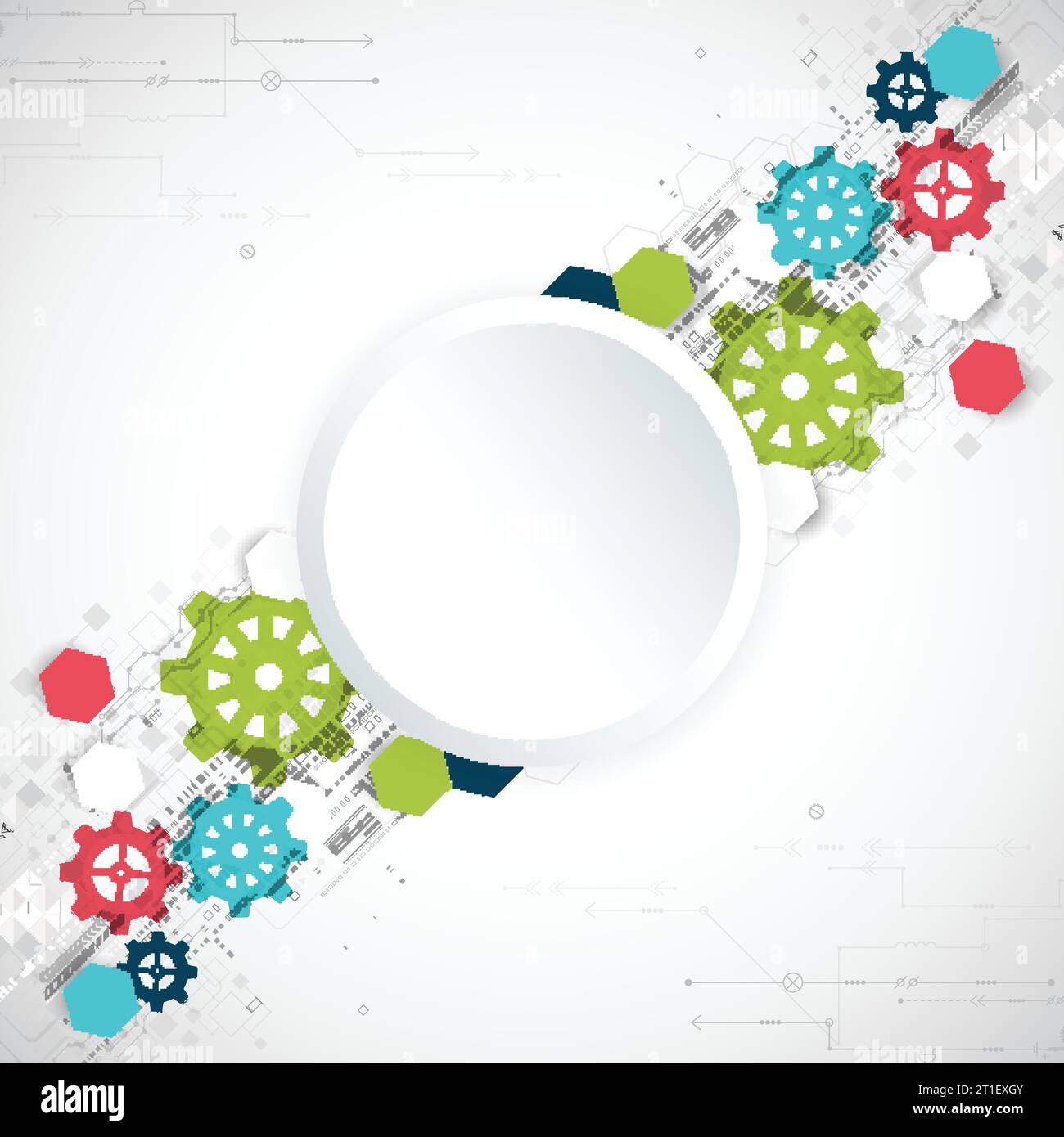 Vector illustration. Cogwheel hi-tech digital technology and ...