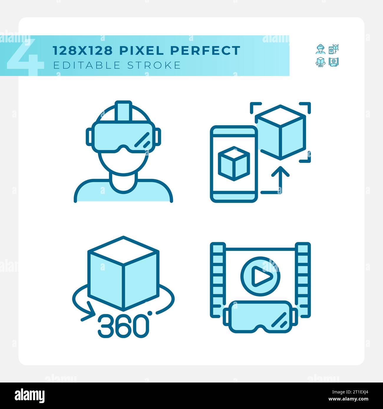 Simple editable blue VR, AR and MR icons pack Stock Vector Image & Art ...