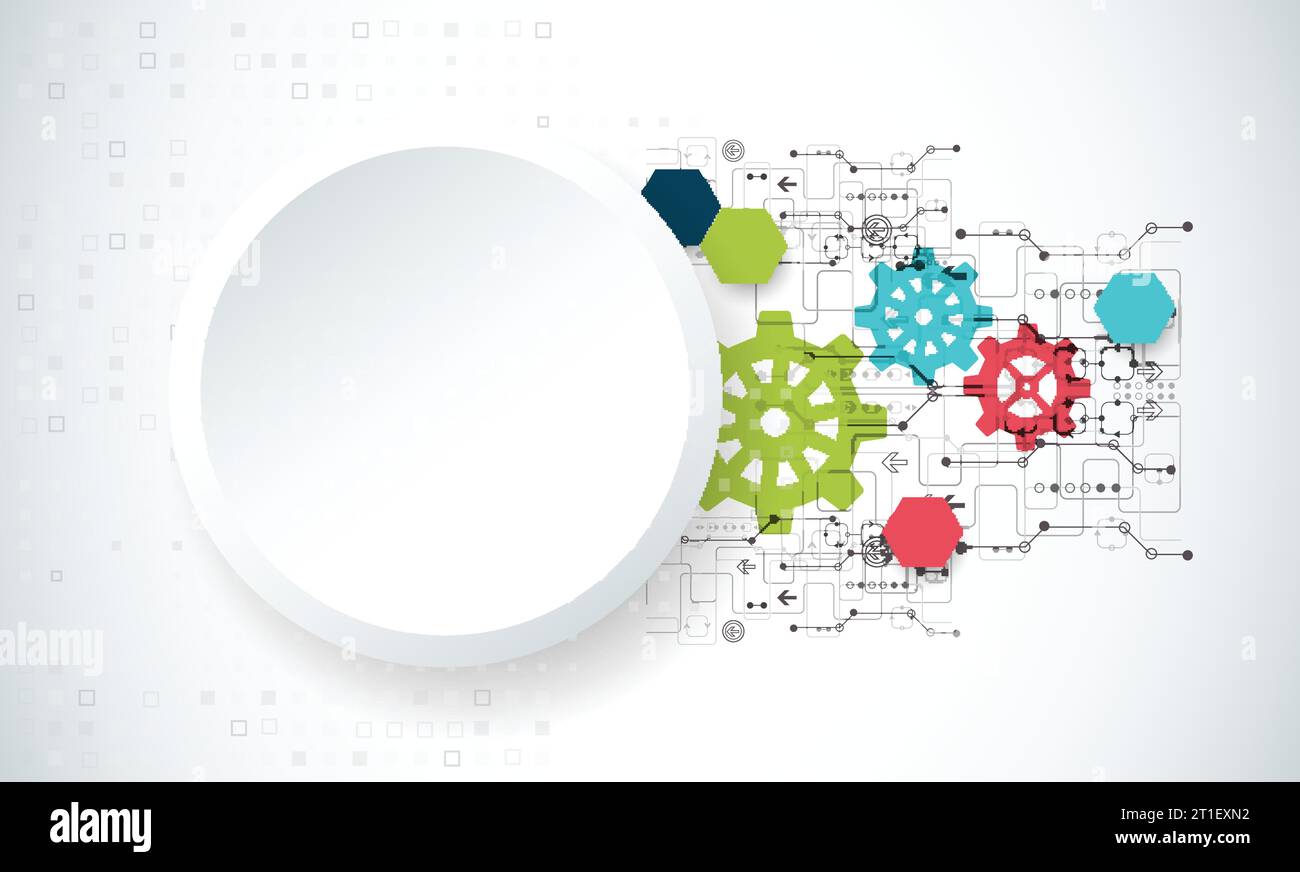 Vector illustration. Cogwheel hi-tech digital technology and ...