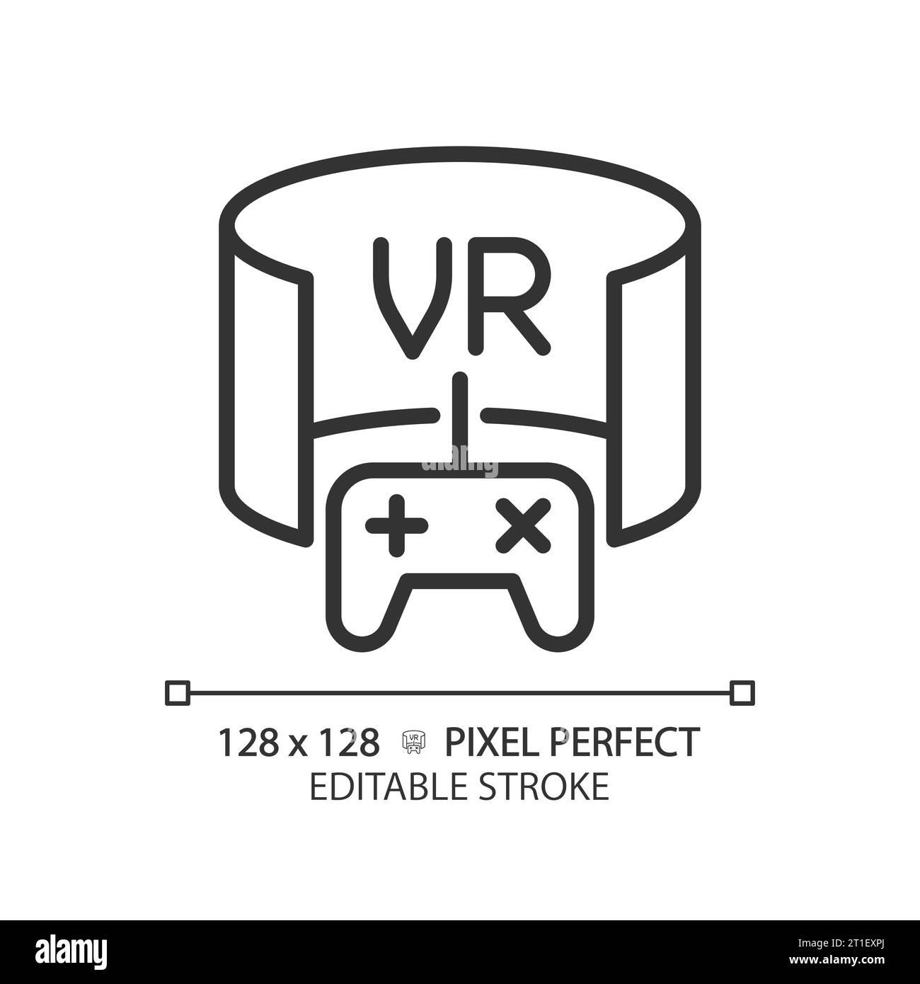 2D thin linear black virtual reality icon Stock Vector Image & Art - Alamy