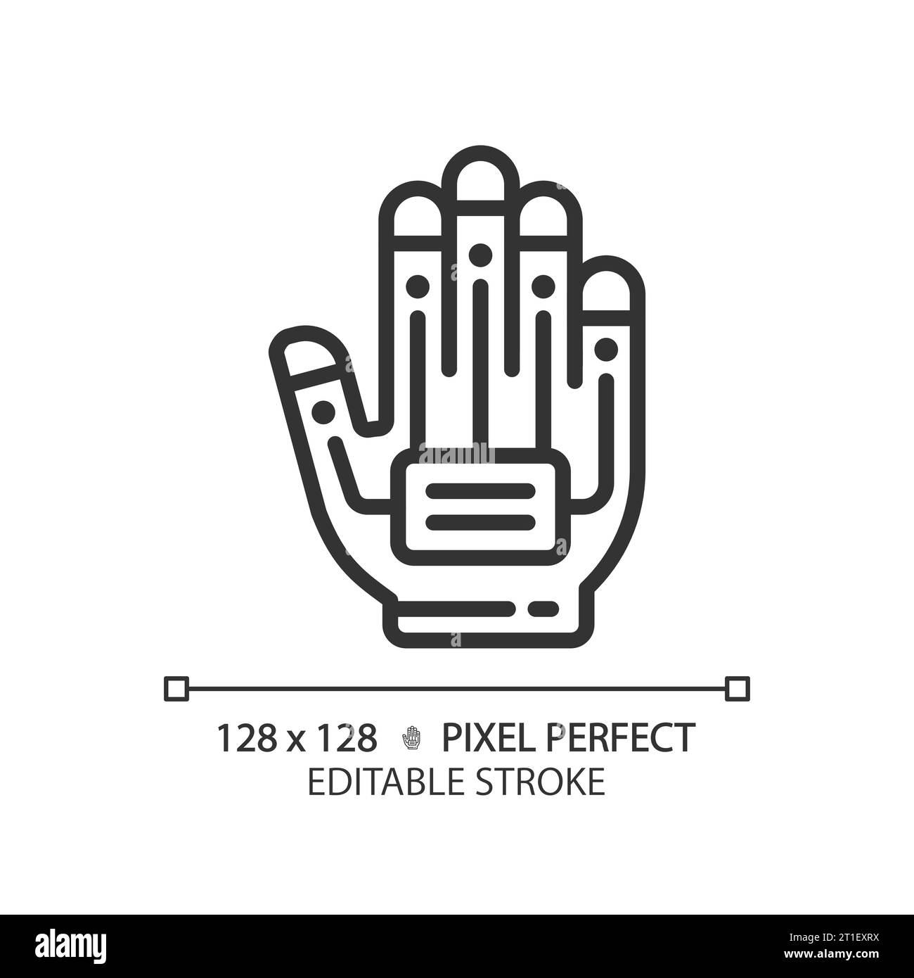 2D thin linear black haptic glove icon Stock Vector Image & Art - Alamy