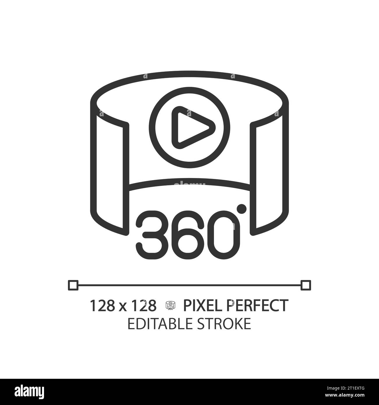 2D thin linear black 360 degree icon Stock Vector Image & Art - Alamy