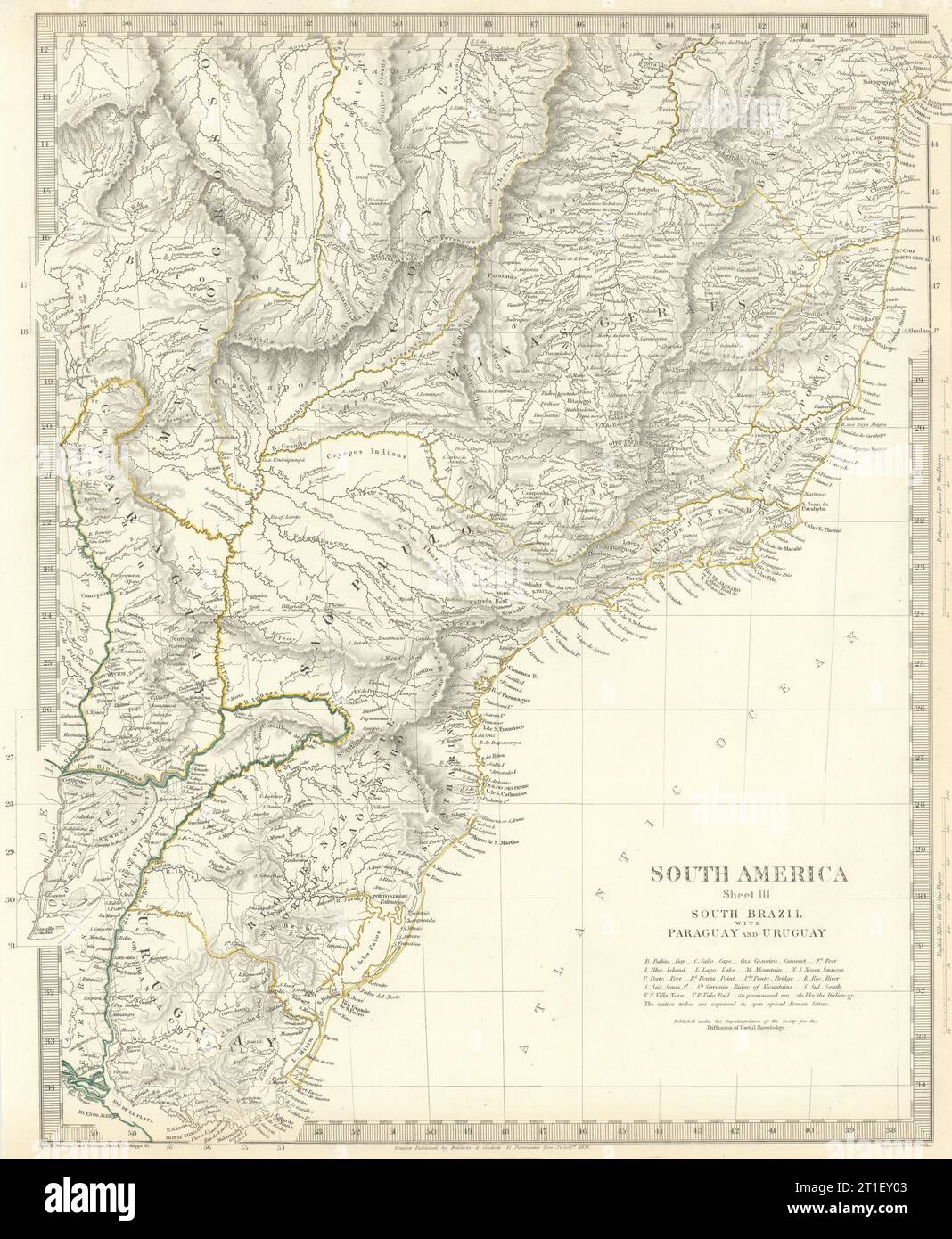 SOUTH BRAZIL PARAGUAY URUGUAY. Bahia Minas Gerais Sao Paolo. SDUK 1844 ...