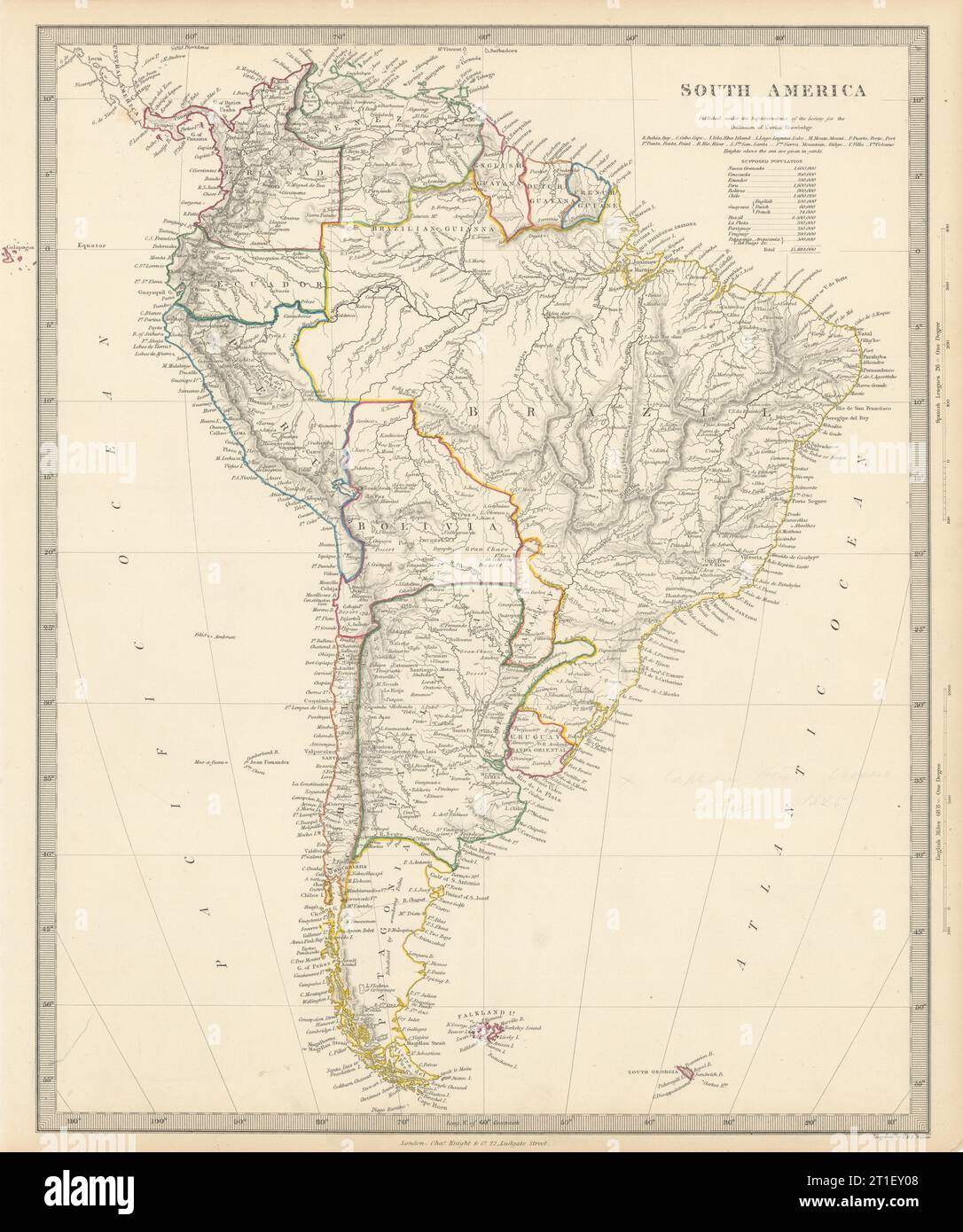 SOUTH AMERICA. Brazil Chile Peru Bolivia Patagonia La Plata. SDUK 1844 ...