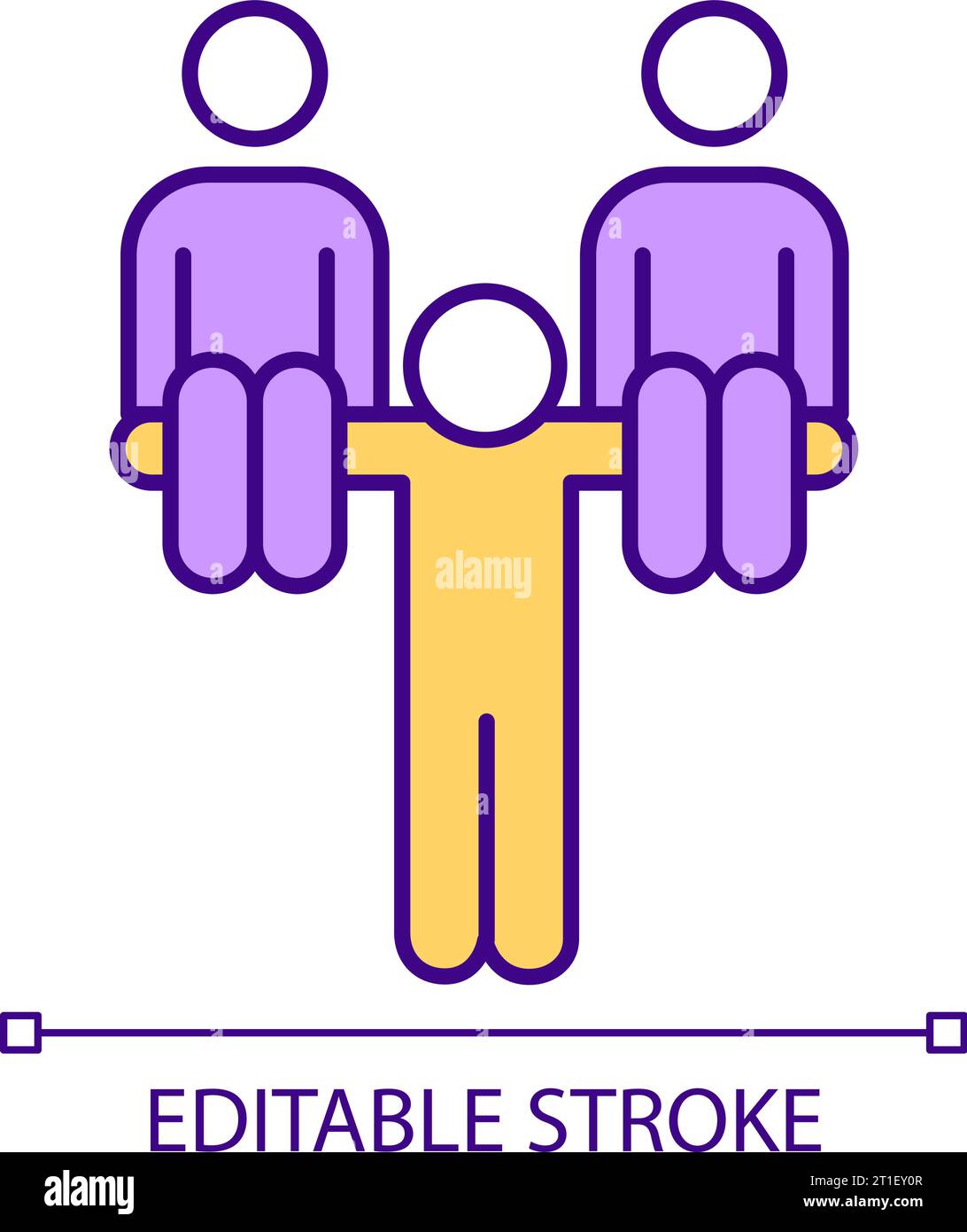 2D thin linear colorful excessive caretaking icon Stock Vector Image ...