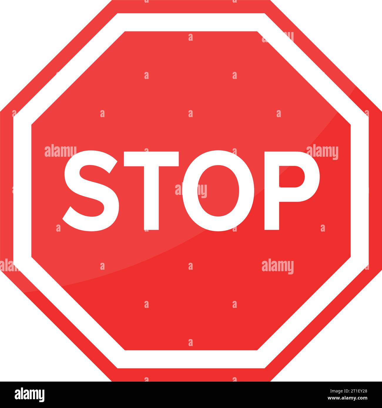 Stop sign icon in flat style. Traffic control vector illustration on ...