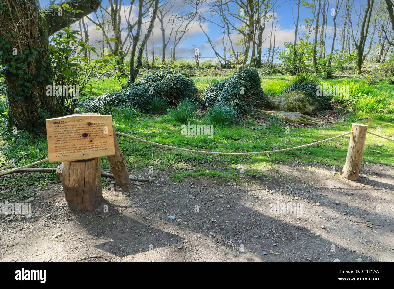 The Mud Maid sculpture at the Lost Gardens of Heligan Cornwall April ...