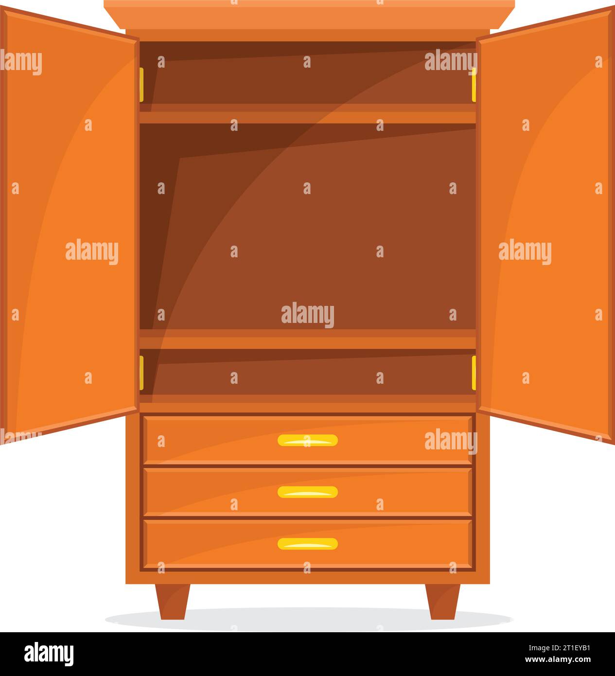 Cupboard icon in flat style. Wardrobe storage vector illustration on ...